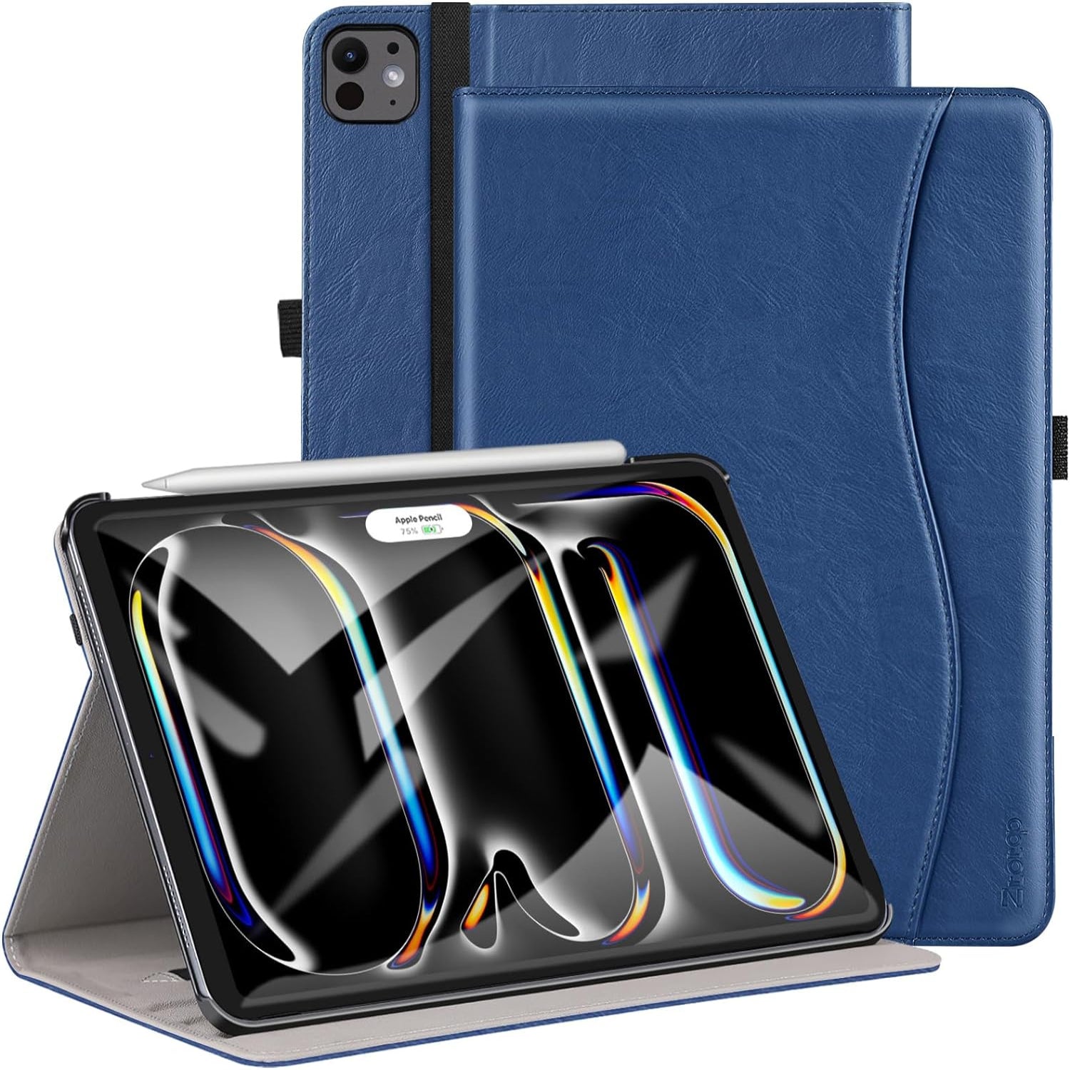 iPad Pro 11 Inch 5th Gen 2024 (M4) Premium PU Leather Smart Case-Navy